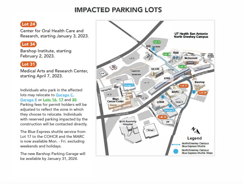 Parking construction updates - UT Health San Antonio