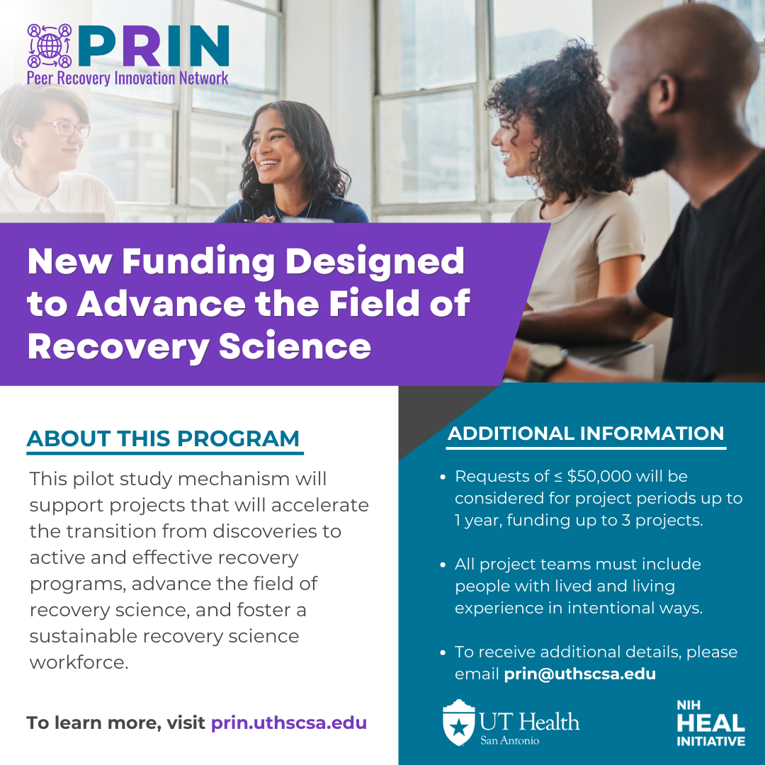 Peer Recovery Innovation Network accepting applications - UT Health San ...